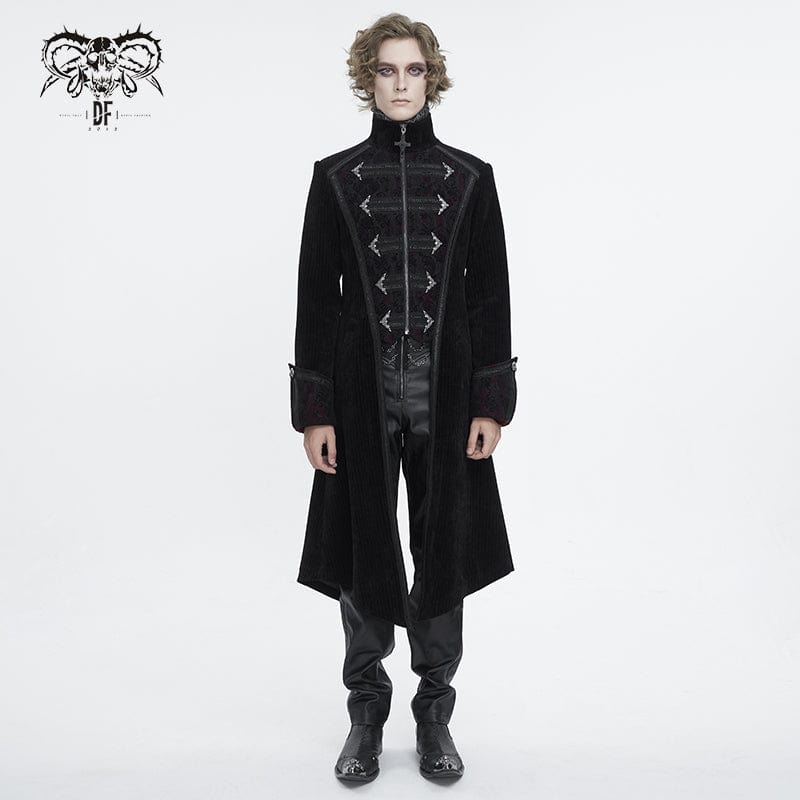 Men's Gothic Stand Collar Swallow-tailed Coat – Punk Design
