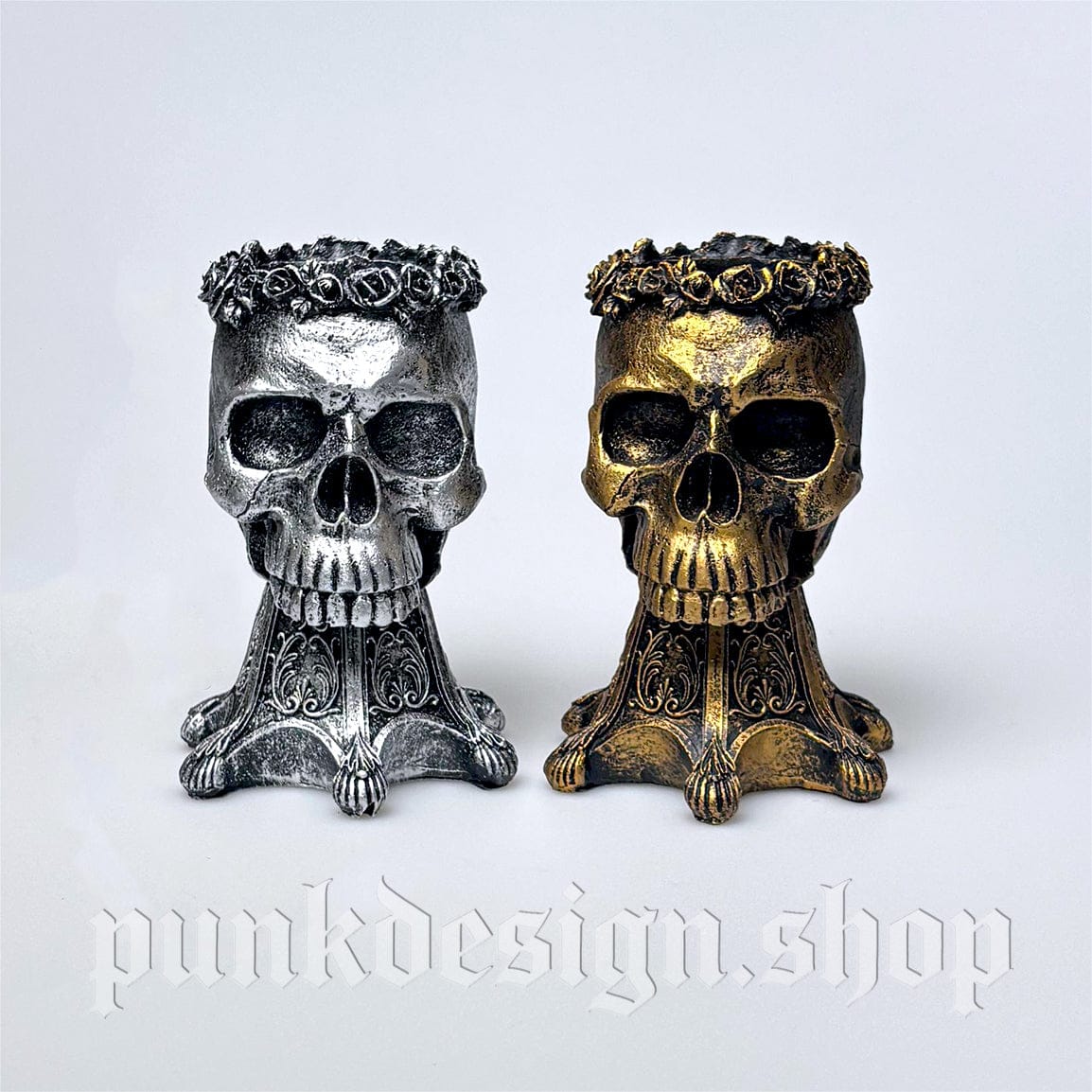 Home's Gothic Rose Skull Flower Pot – Punk Design