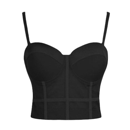 Women's Spaghetti Straps Mesh Push Up Bustier Crop – Punk Design