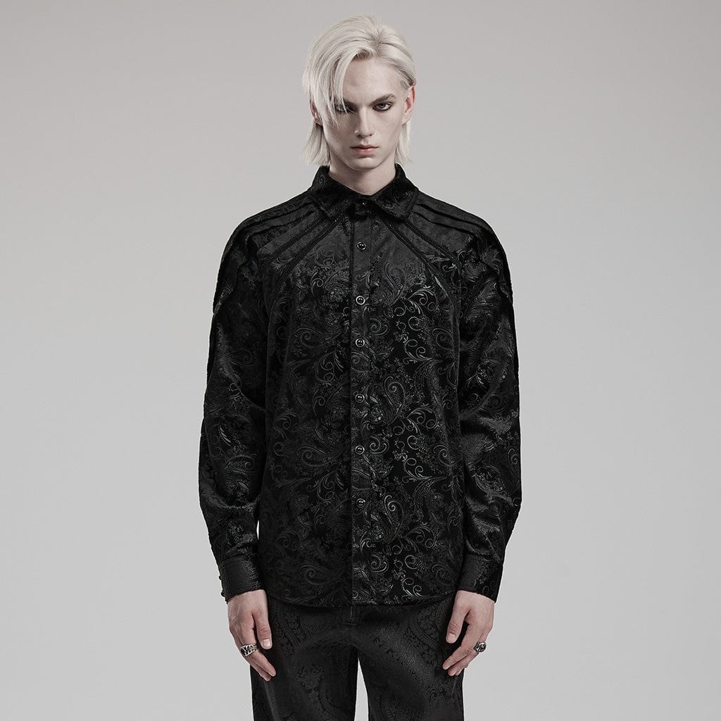 Men's Gothic Embossed Shirt – Punk Design