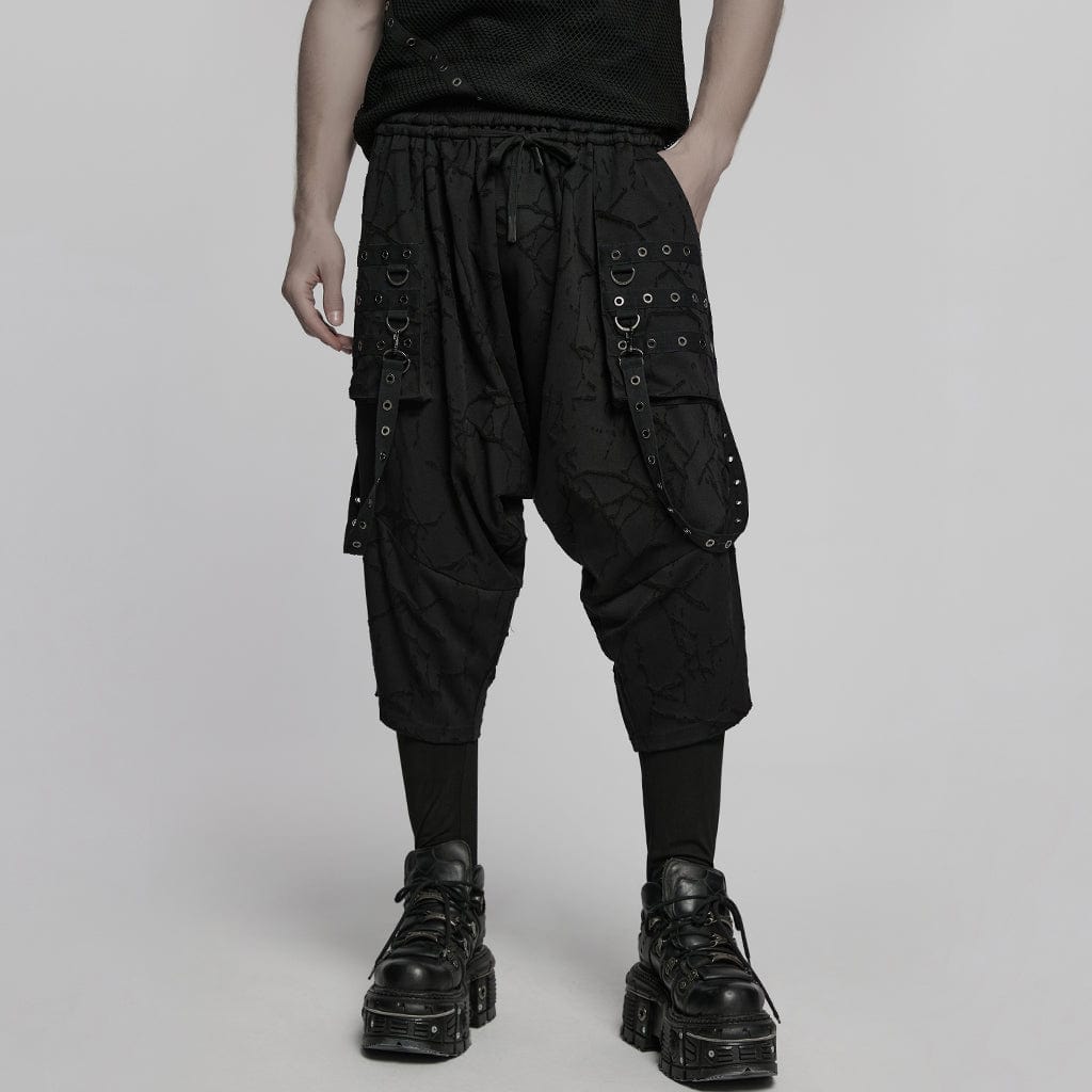 Men's Punk Big-pocket Sagging Pants with Staps – Punk Design