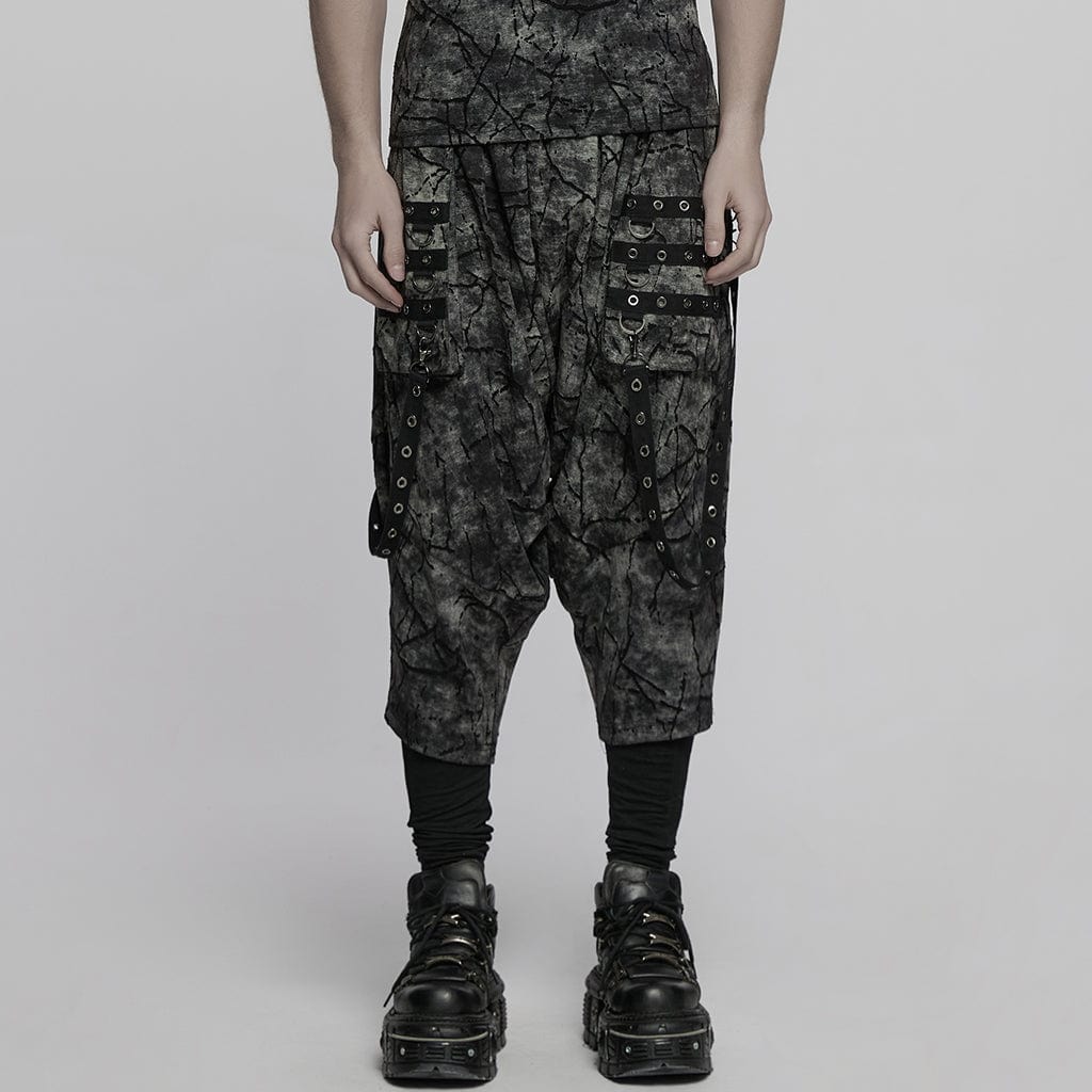 Men's Punk Tie-dyed Sagging Pants with Staps – Punk Design