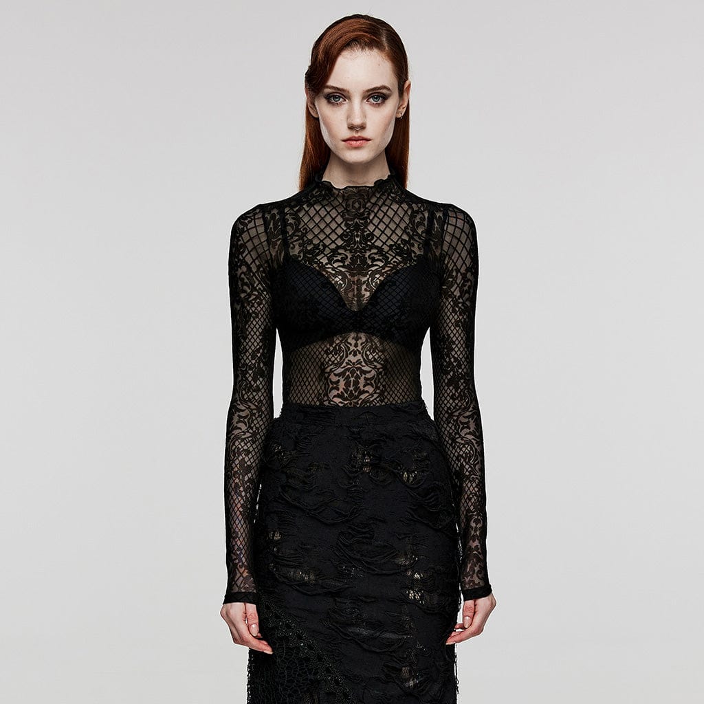 Women's Gothic Totem Mesh Shirt – Punk Design