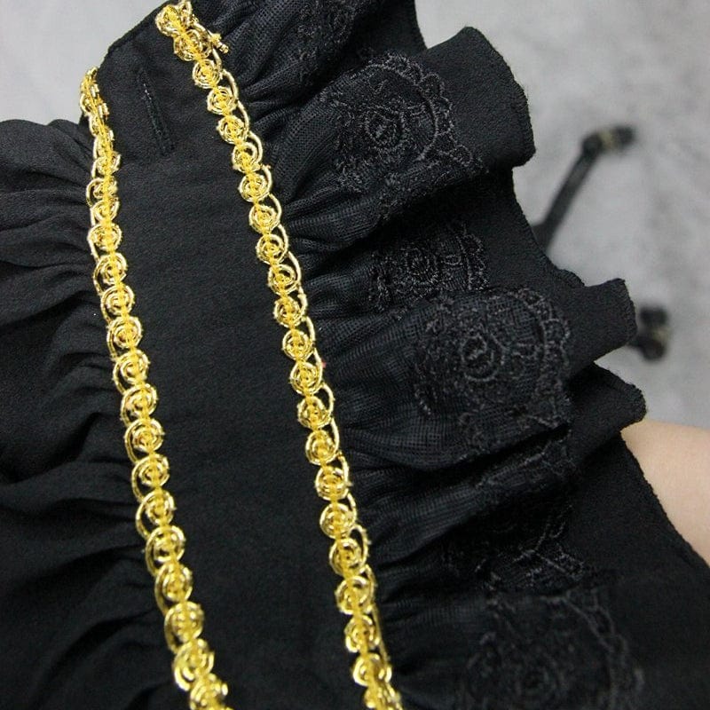 Men's Goth Dress Shirt With Ornamental Jabot – Punk Design