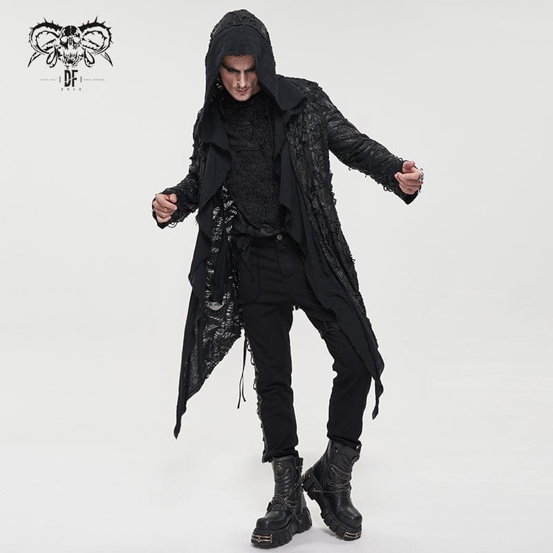 Men's Punk Irregular Ripped Coat with Hood – Punk Design