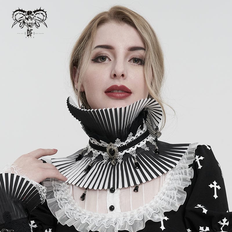 Women's Gothic Double Color Beaded Neckwear – Punk Design