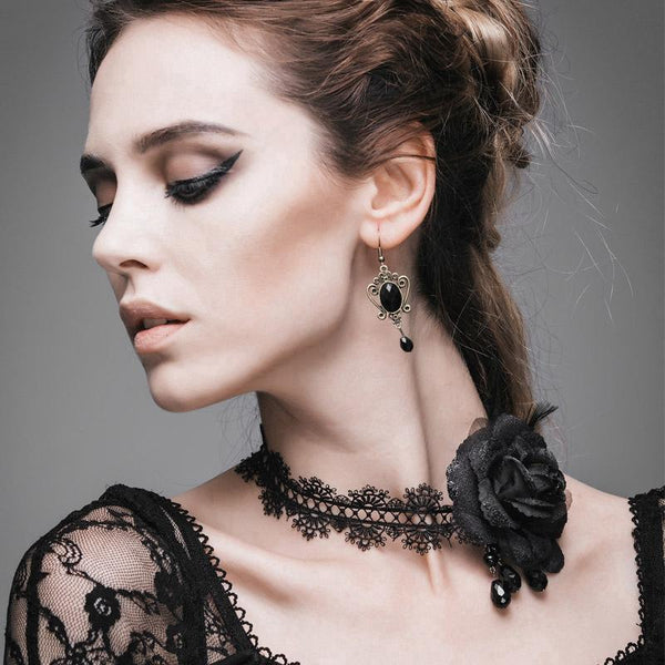 Vintage Lace and Rose Neck Band – Punk Design