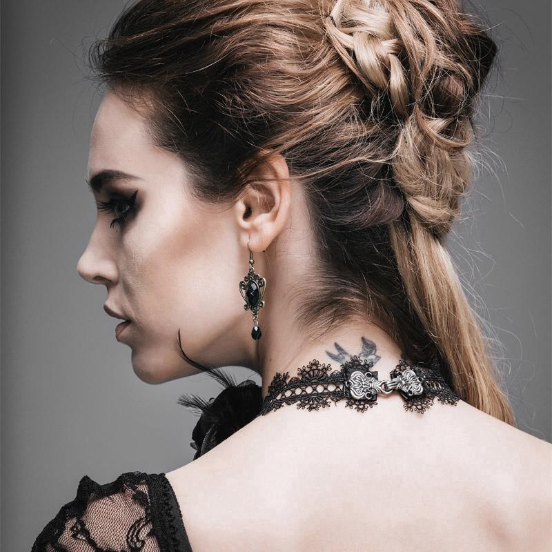 Vintage Lace and Rose Neck Band – Punk Design