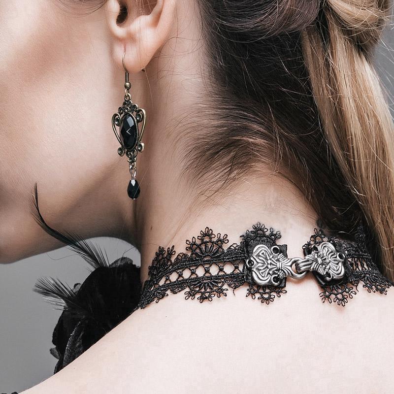 Vintage Lace and Rose Neck Band – Punk Design