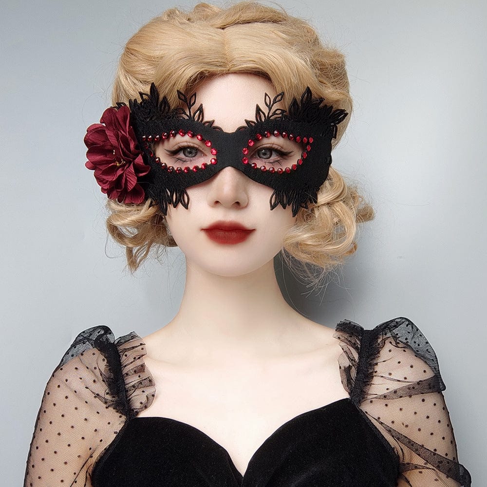 Women's Gothic Floral Bead Mask – Punk Design