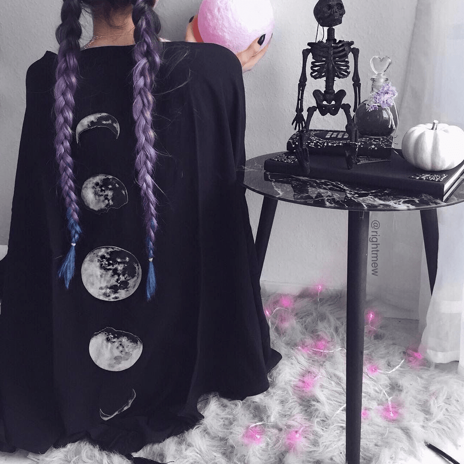 Women's Phases Of Moon Punk Cloak – Punk Design