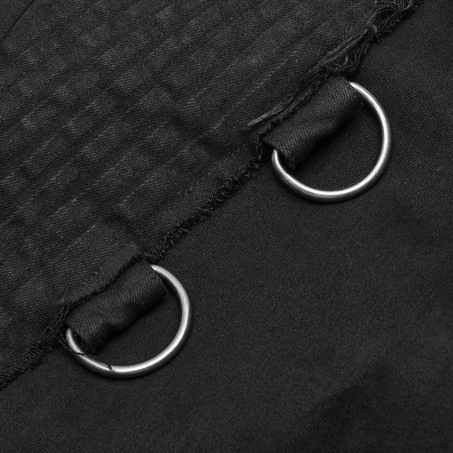 Men's Goth Ripped Straps Skinny Denim Pants With Waist Chain – Punk Design