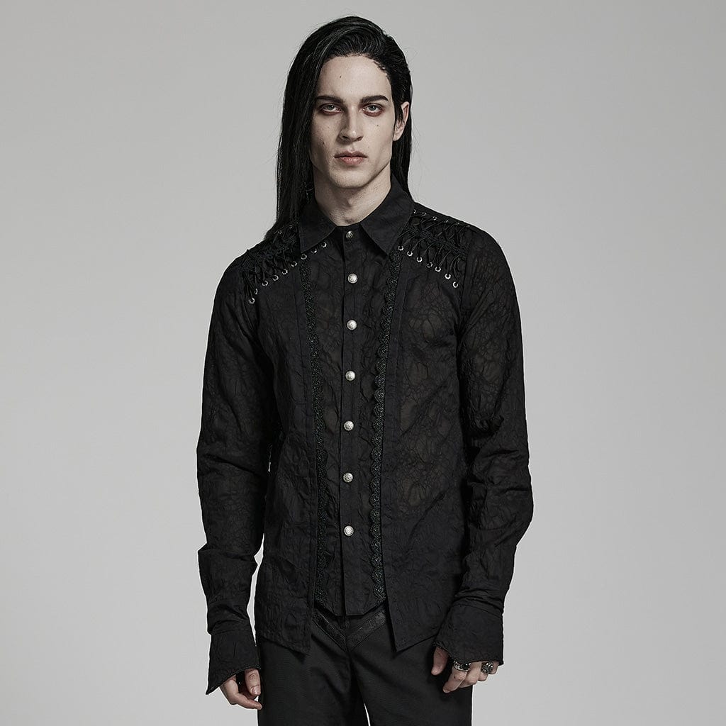 Men's Gothic Lace Shirt – Punk Design