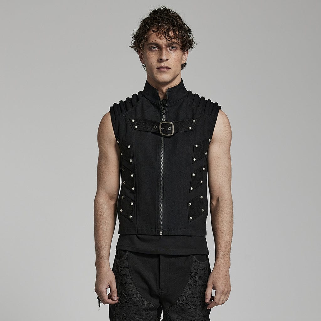 Men's Punk Stand Collar Vest – Punk Design