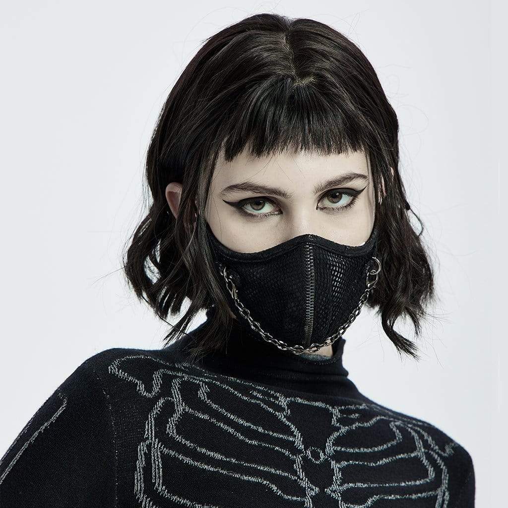 Unisex Punk Metal Chain Masks – Punk Design