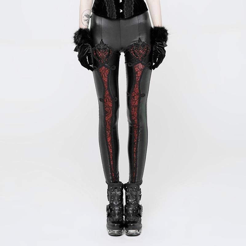 Women's Goth Punk Lace Inset Leggings – Punk Design