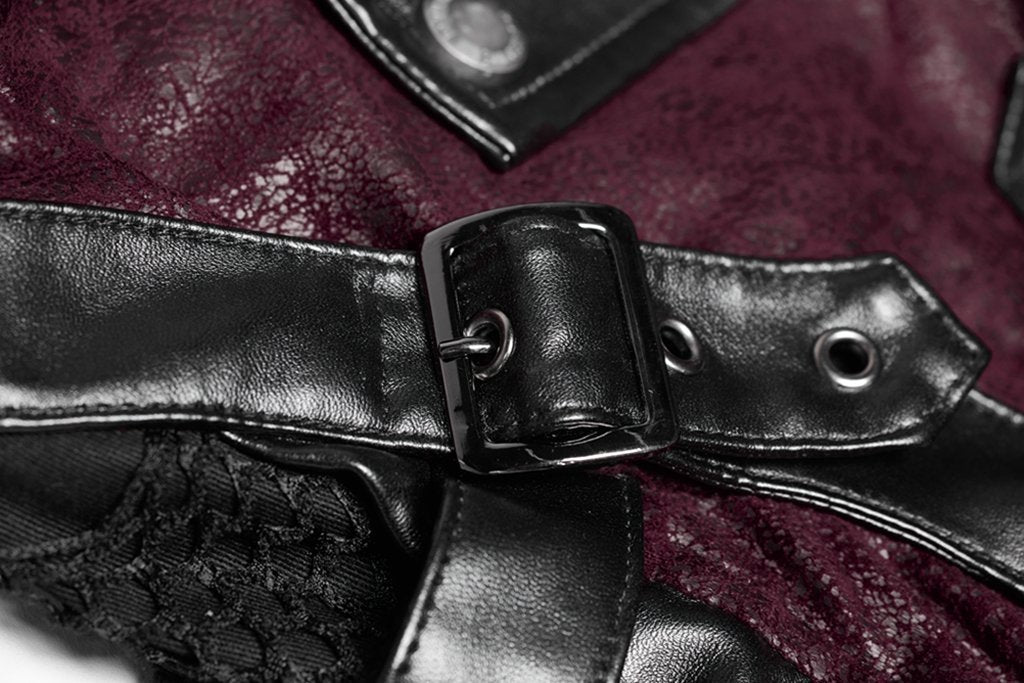 Women's Punk Studded Faux Leather Zipper Red Jacket – Punk Design